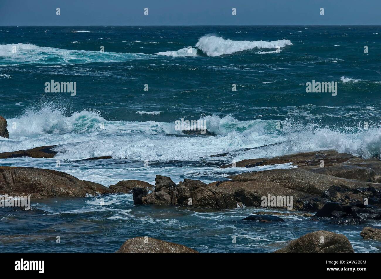 Sea shore on Atlantic oceav by Cape Town, South Africa Stock Photo - Alamy