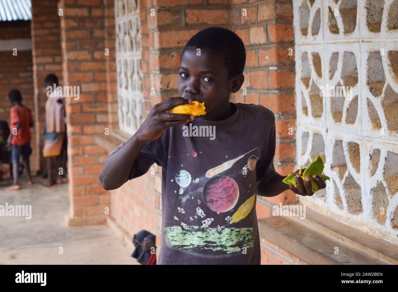 A group of happy school children playing at Kande Beach, Malawi Stock ...