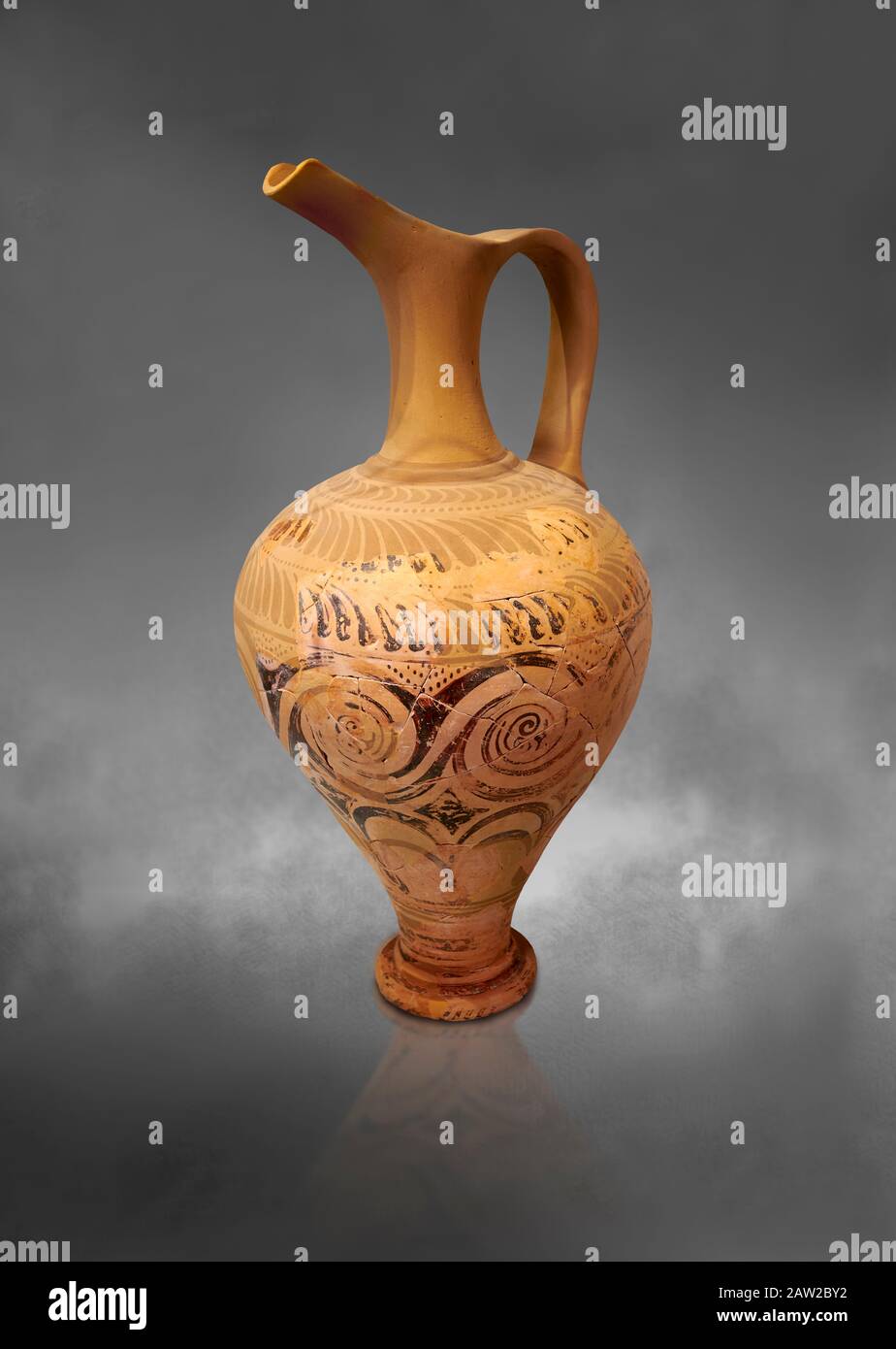 Minoan decorated jug for export, Kommos Harbour 1600-1450 BC; Heraklion ...