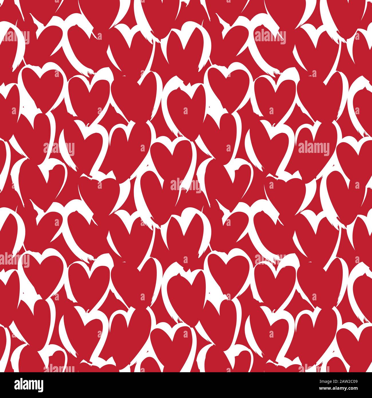 Heart shape Brush Strokes Seamless Pattern - This is a heart shape ...