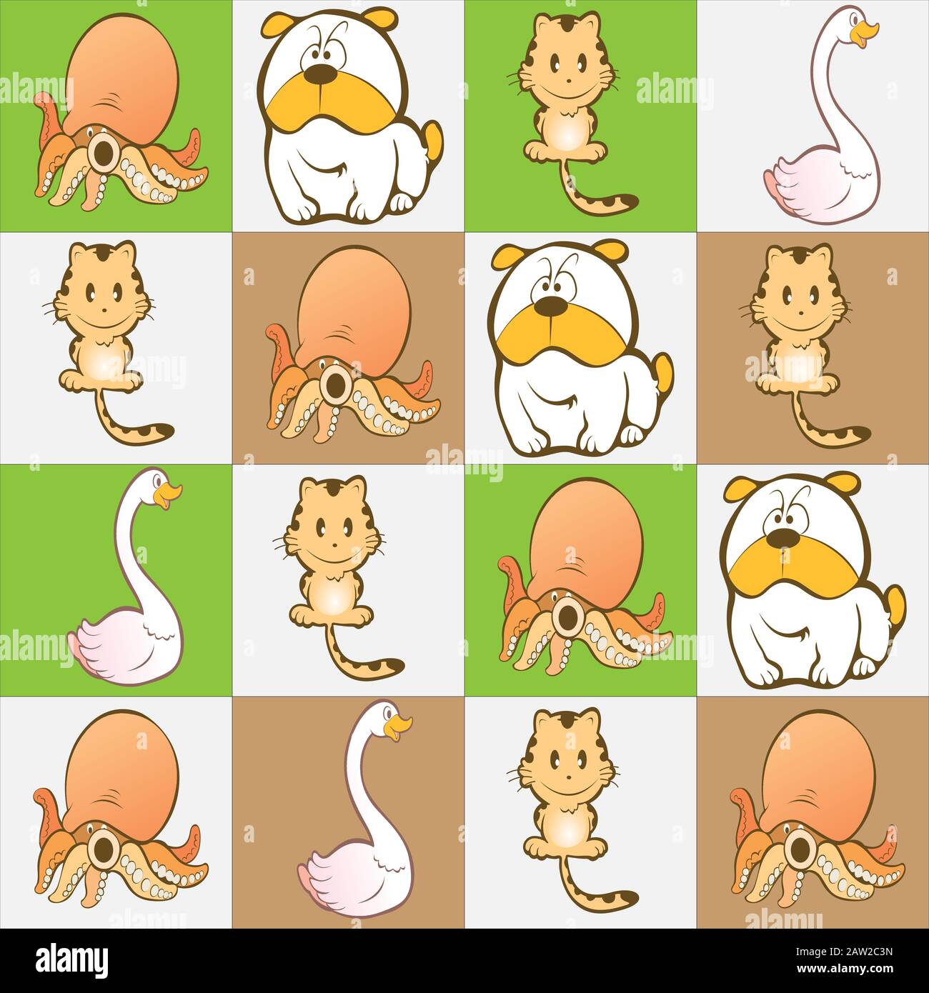 cute animal pattern design art illustration Stock Vector Image & Art ...