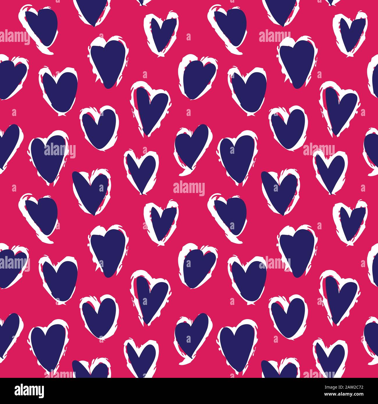 Heart shape Brush Strokes Seamless Pattern - This is a heart shape ...