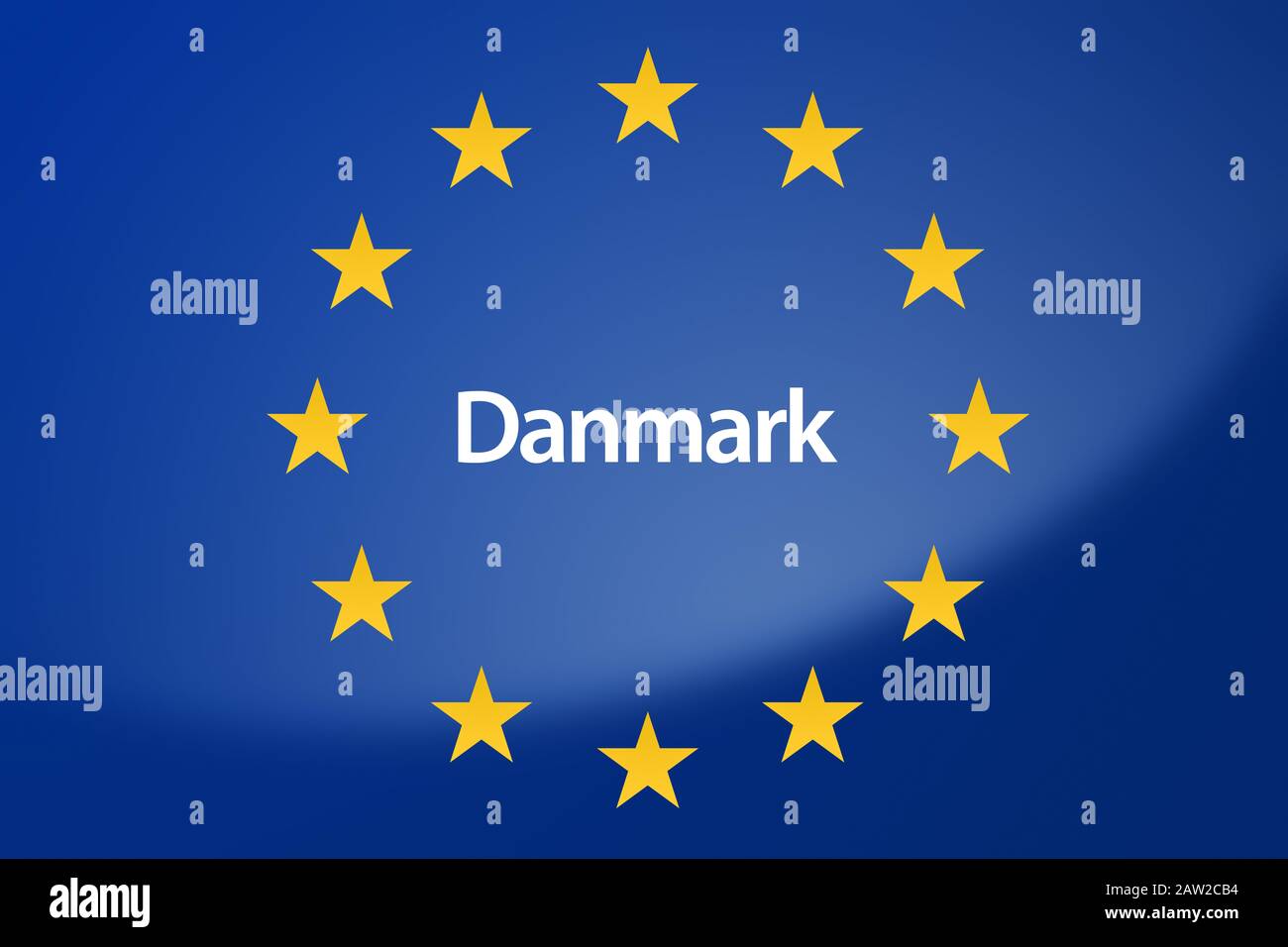 Illustration of European Union flag - labeled with Denmark in danish ...
