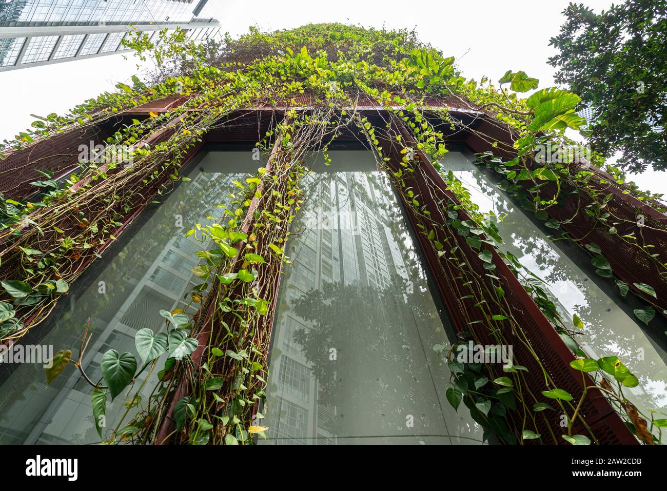 Singapore, January 2020. The Oasia Hotel Downtown building, designed by ...