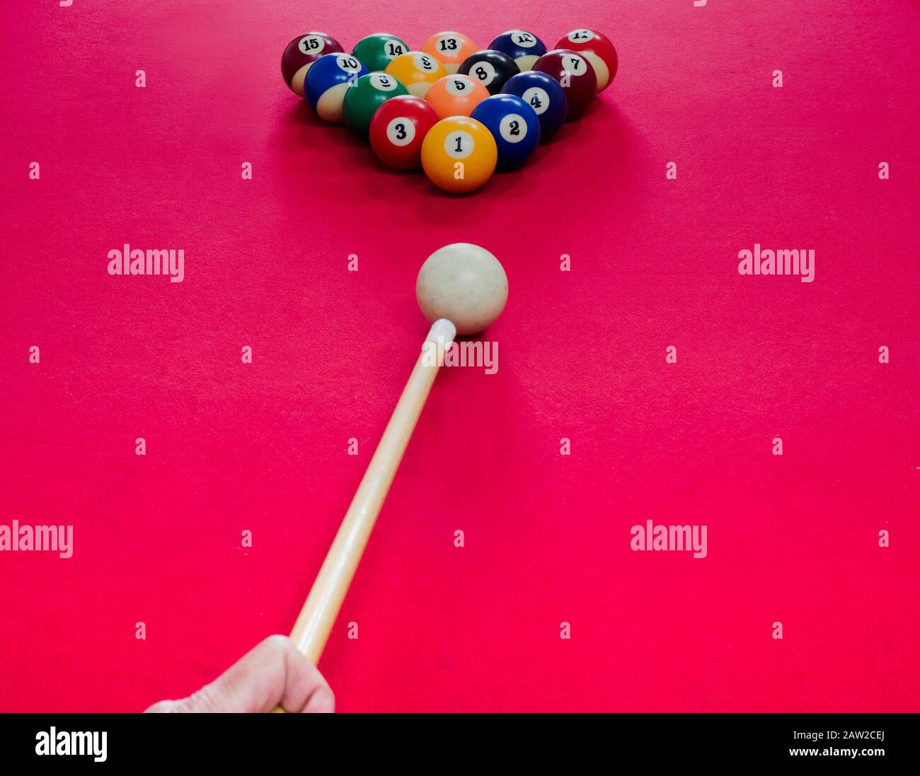 Game of american billiards played on a billiard table for two persons ...