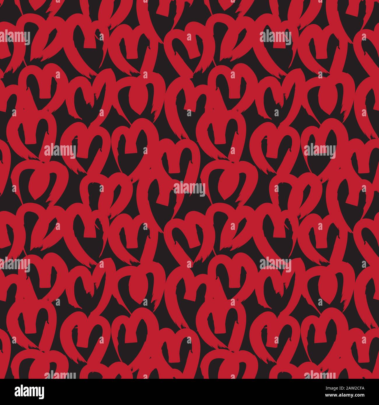 Heart shape Brush Strokes Seamless Pattern - This is a heart shape ...