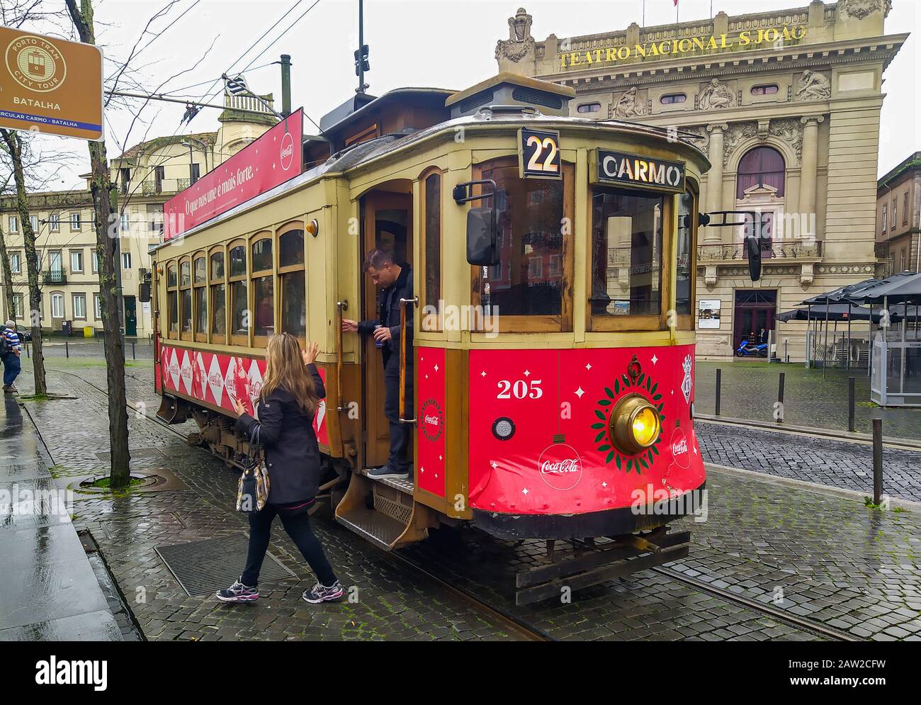 Vintage sightseeing tram is popular with tourists Stock Photo - Alamy