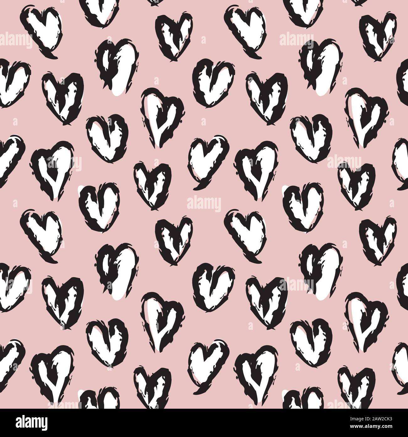 Heart shape Brush Strokes Seamless Pattern - This is a heart shape ...