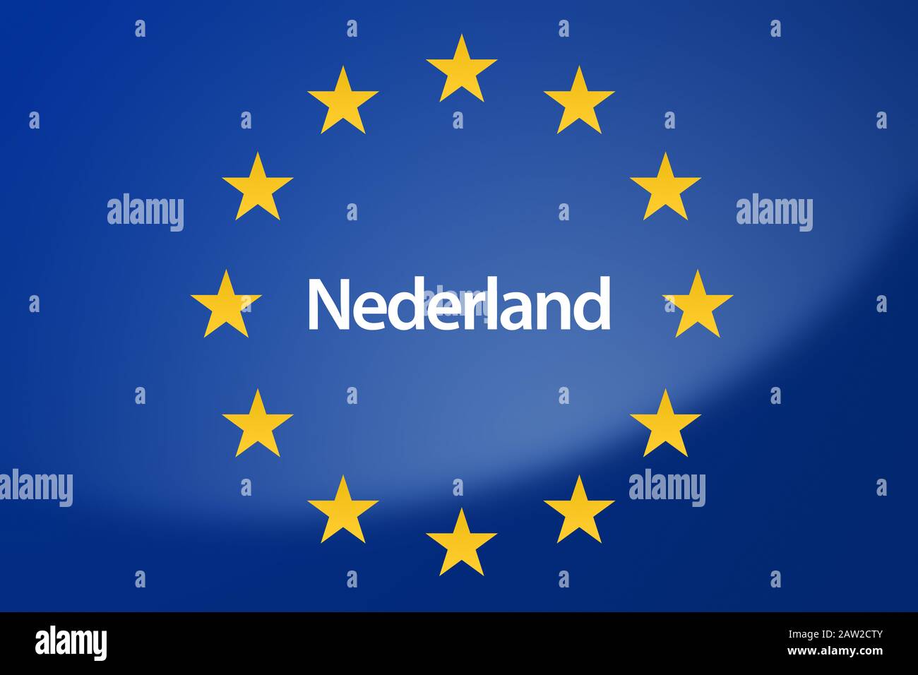 Illustration of European Union flag - labeled with Netherlands in dutch ...