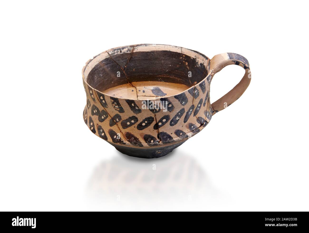 Minoan Kamares "eggshell" ware cups with with polychrome decorations ...