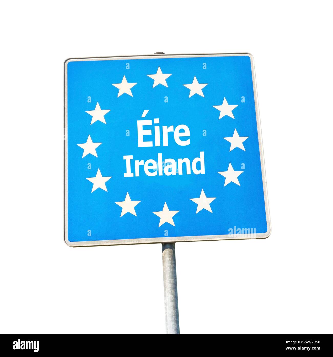 Border sign of ireland, europe - isolated on white background Stock ...