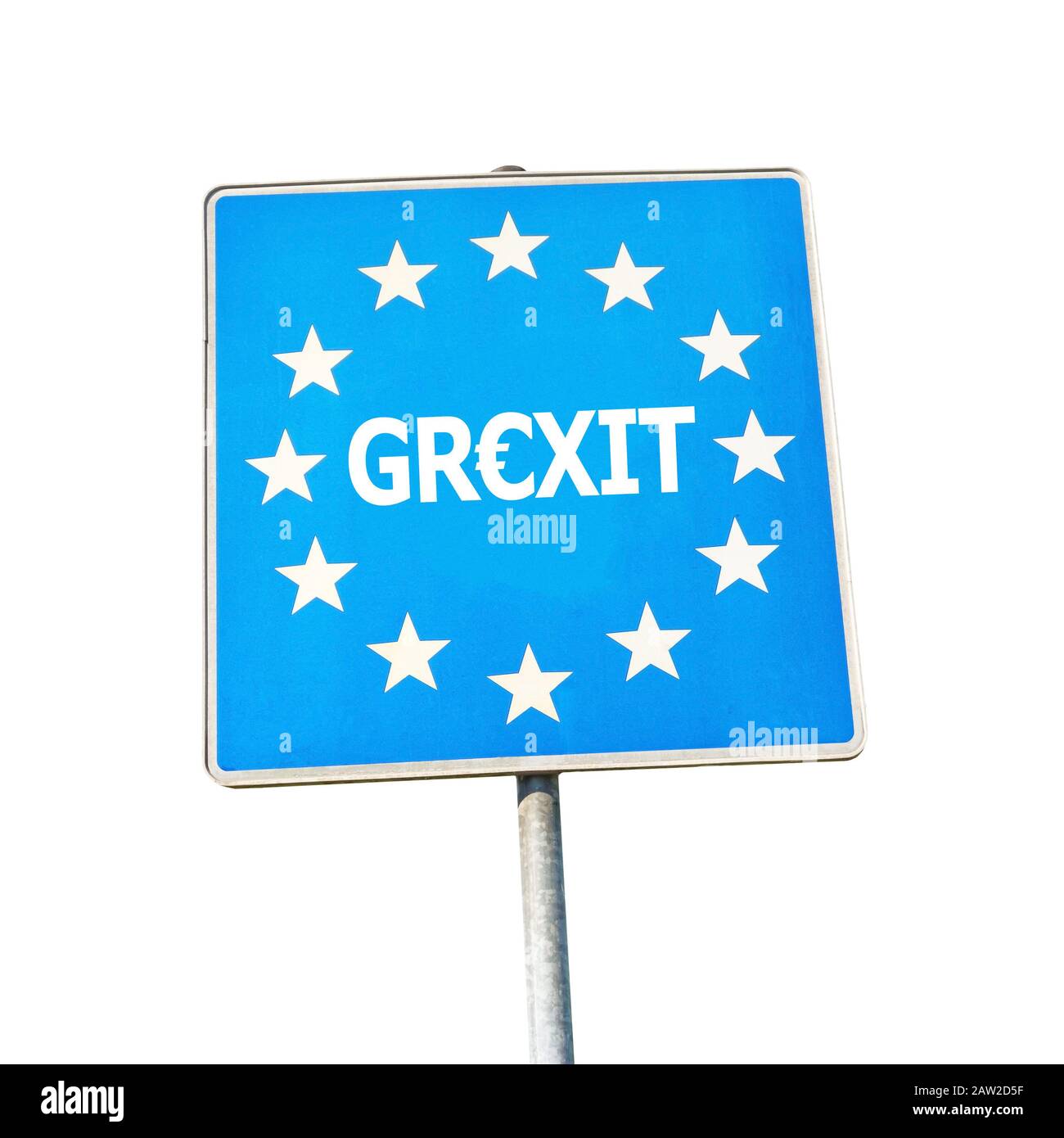 Grexit europe sign - isolated on white background Stock Photo - Alamy