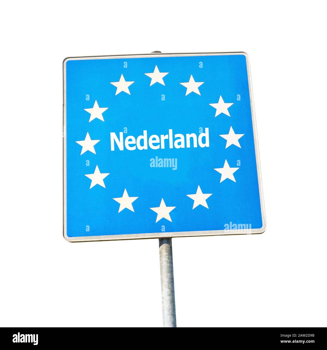 Border sign of the netherlands, europe - isolated on white background ...