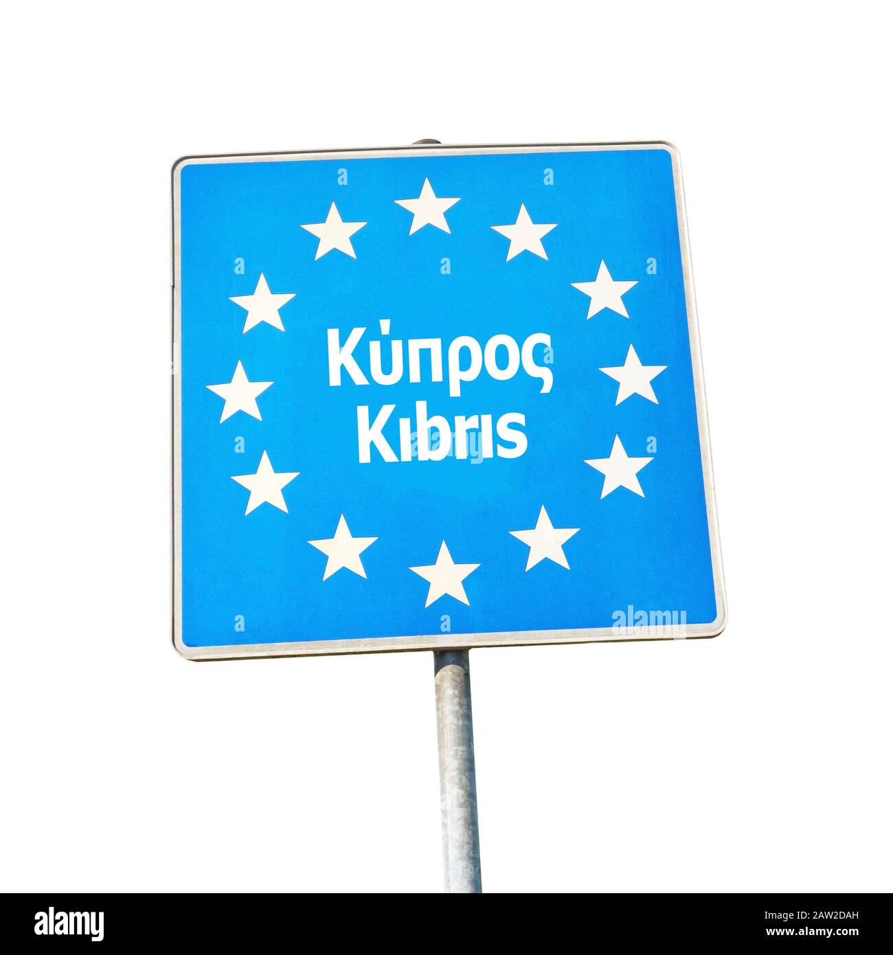 Border sign of cyprus, europe - isolated on white background Stock ...