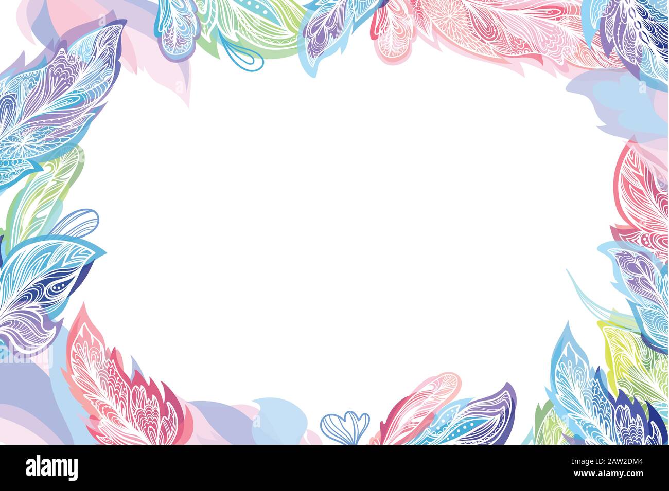 Vector Feather Tribal Boho Ornament Card Template Stock Vector Image ...