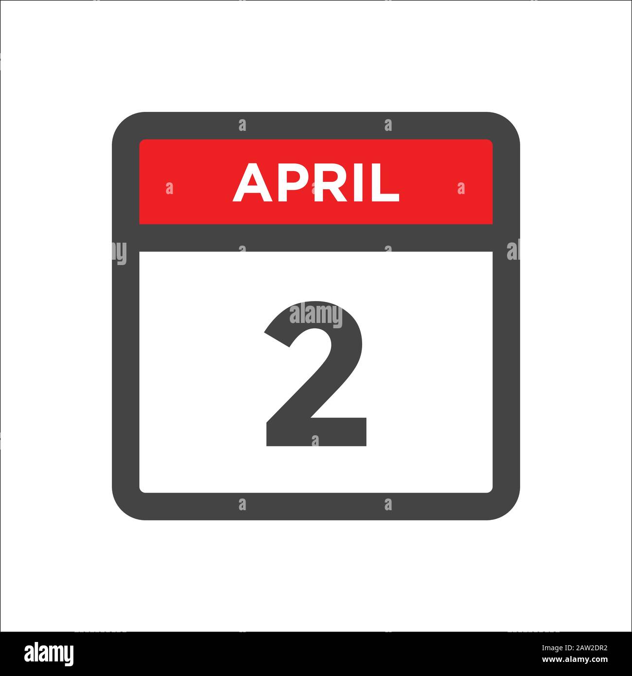 April 2 calendar icon with day and month Stock Vector Image & Art - Alamy