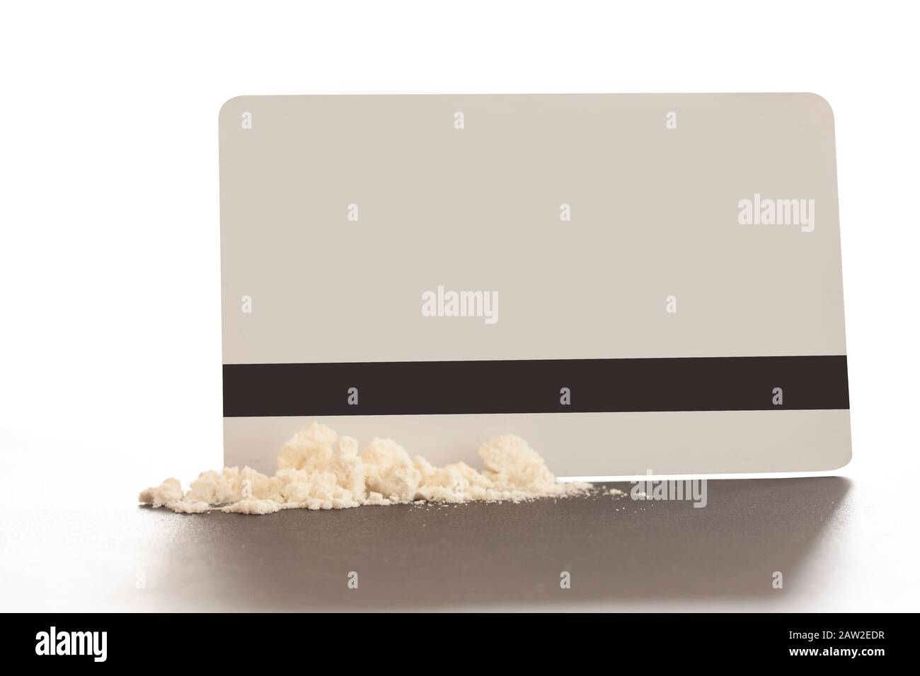 Close up of crack cocaine and credit card. Drug dose track drug use ...