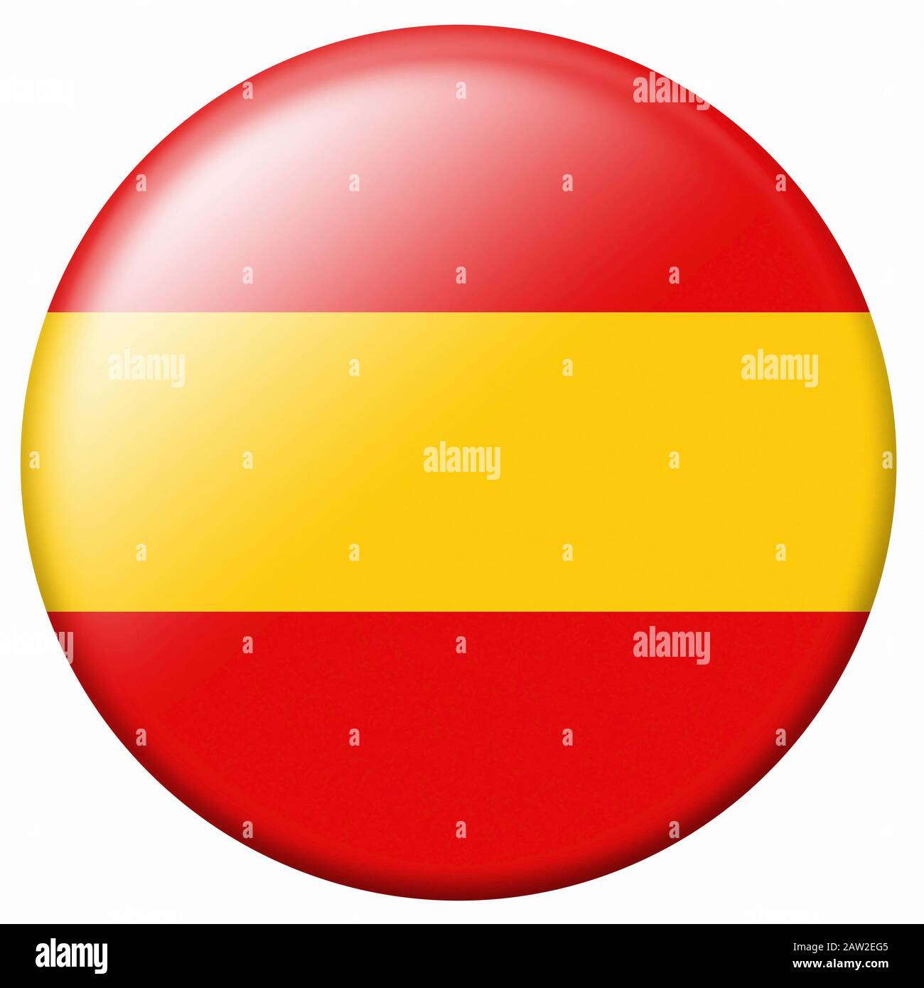 spanish flag button isolated on white background Stock Photo - Alamy