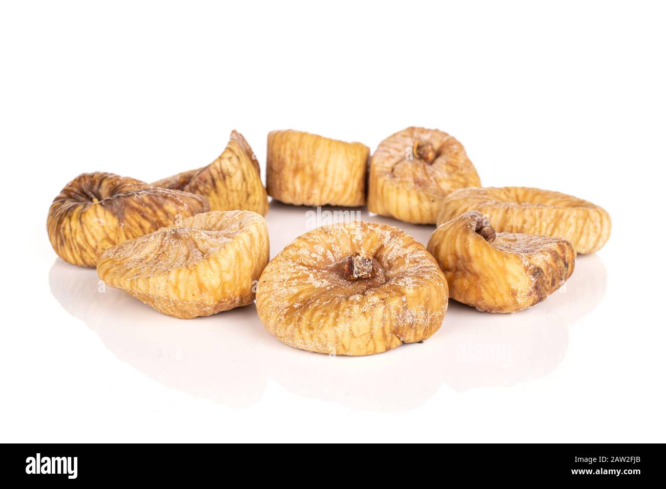 Lot of whole dried fig circle isolated on white background Stock Photo ...