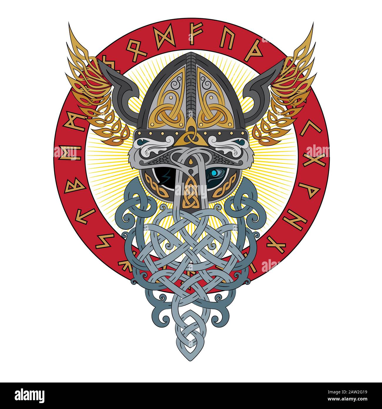 Odin, Wotan. Old Norse and Germanic mythology God in Viking Age Stock ...