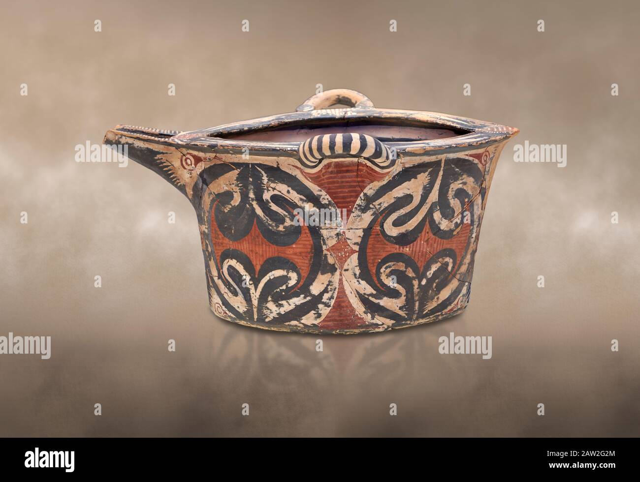 Minoan Kamares Ware beak spouted polychrome decorations, Phaistos 1900 ...
