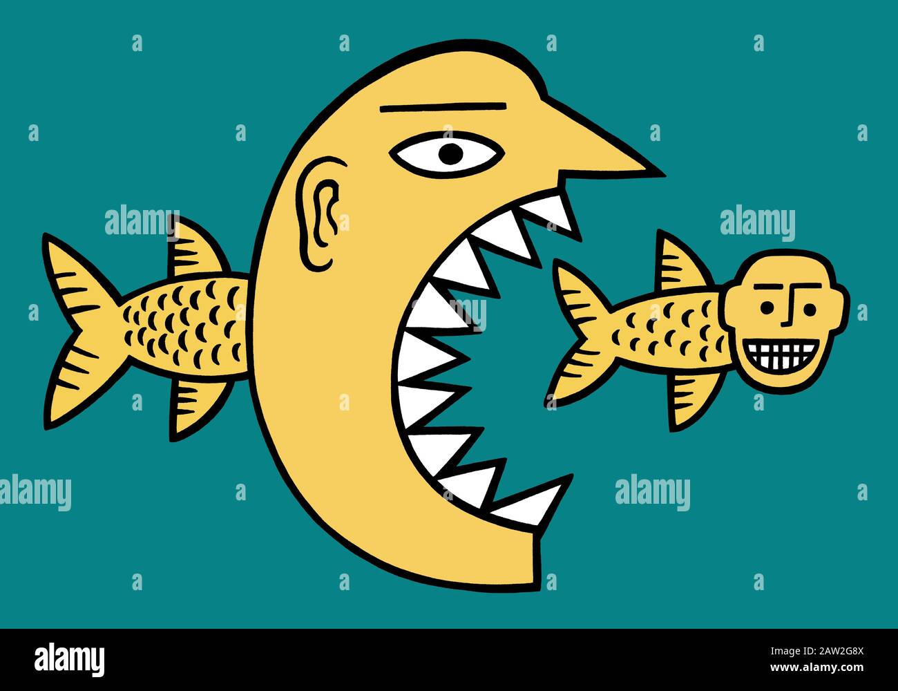 It's a fish eat fish world Stock Photo - Alamy