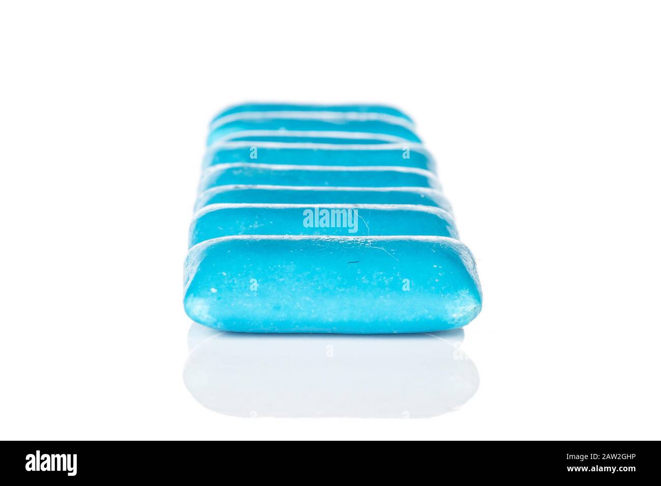 Lot of whole blue chewing gum isolated on white background Stock Photo ...