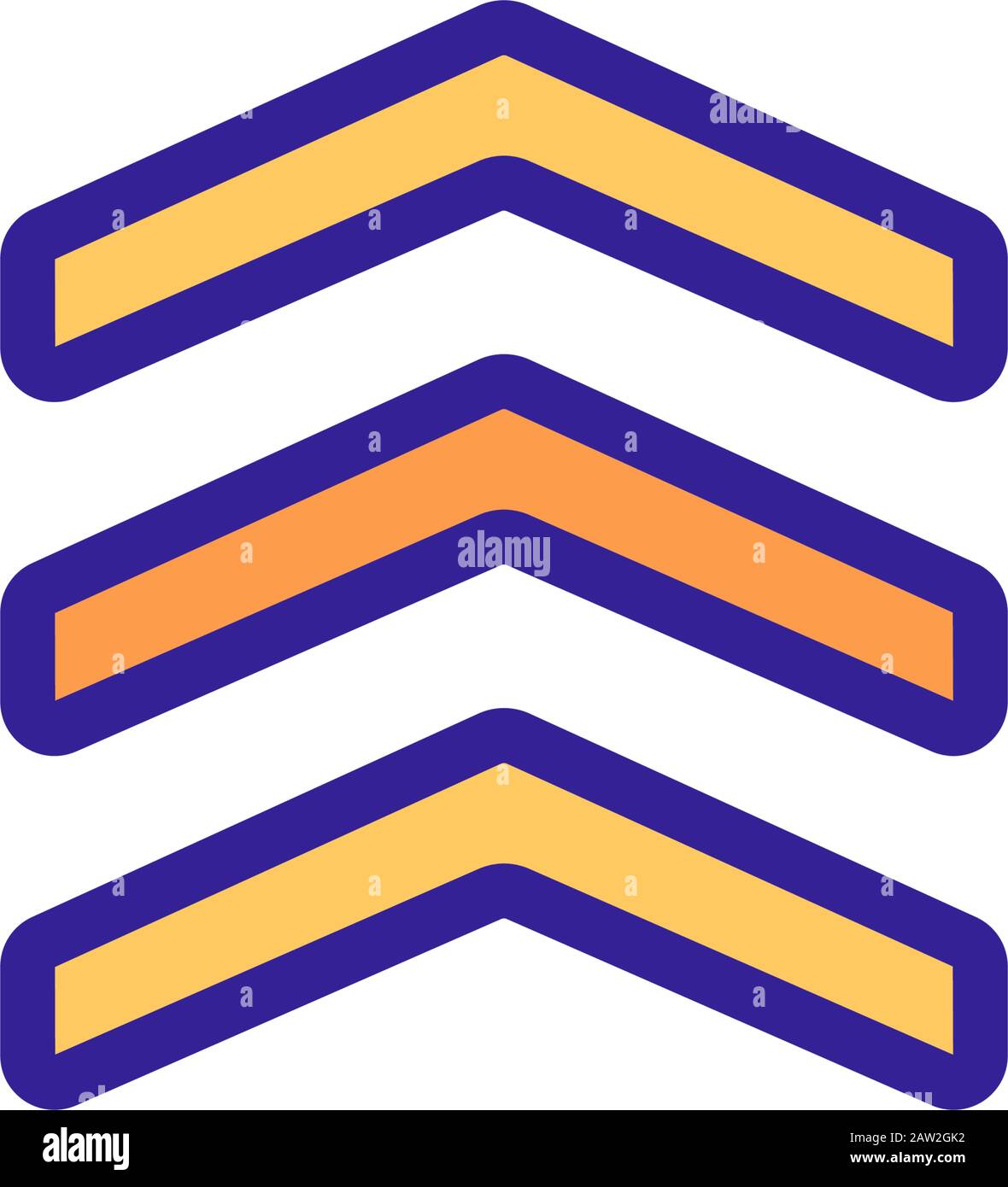 Army chevron icon vector. Isolated contour symbol illustration Stock ...
