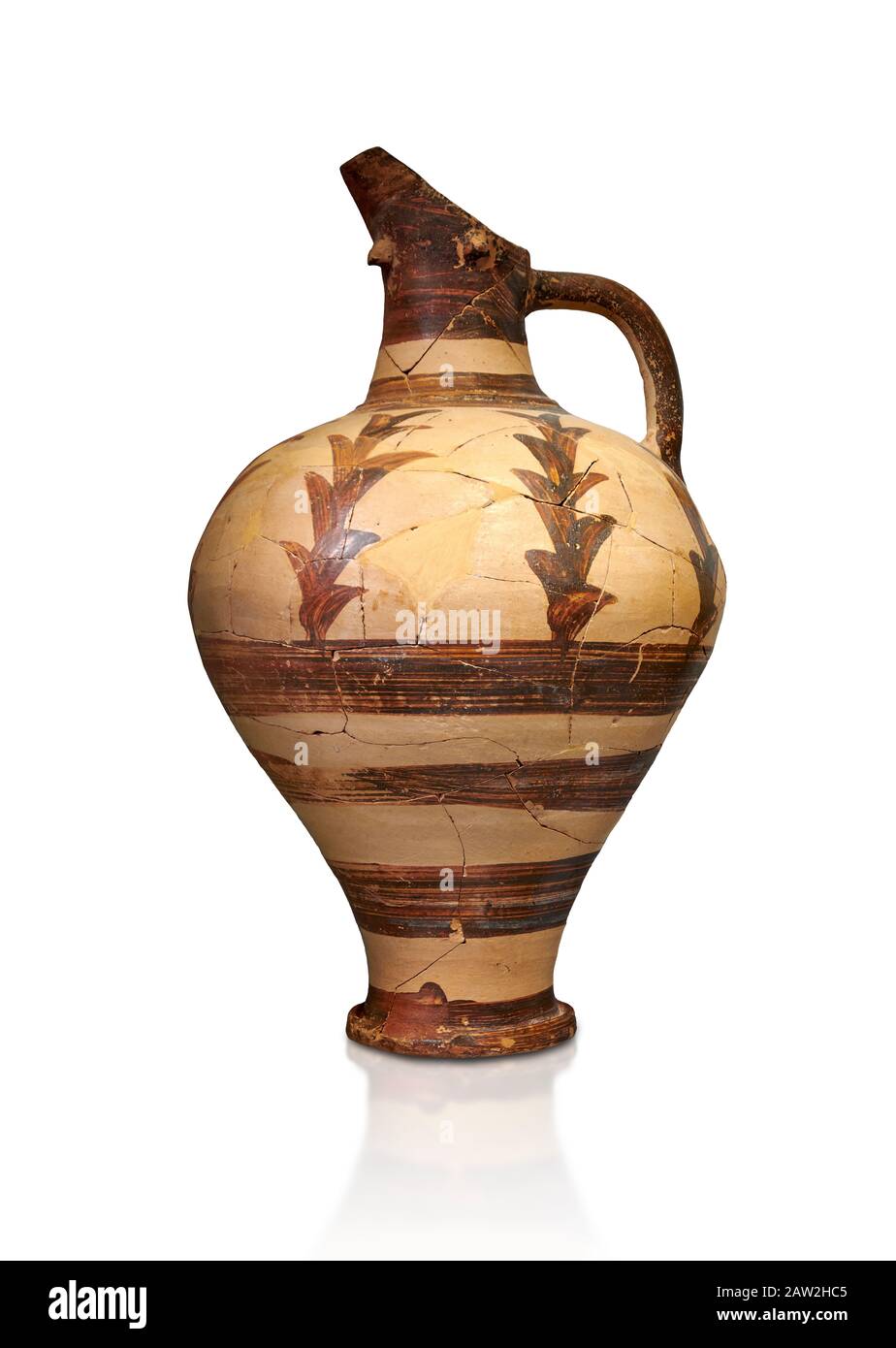 Minoan decorated jug for export, Kommos Harbour 1600-1450 BC; Heraklion ...