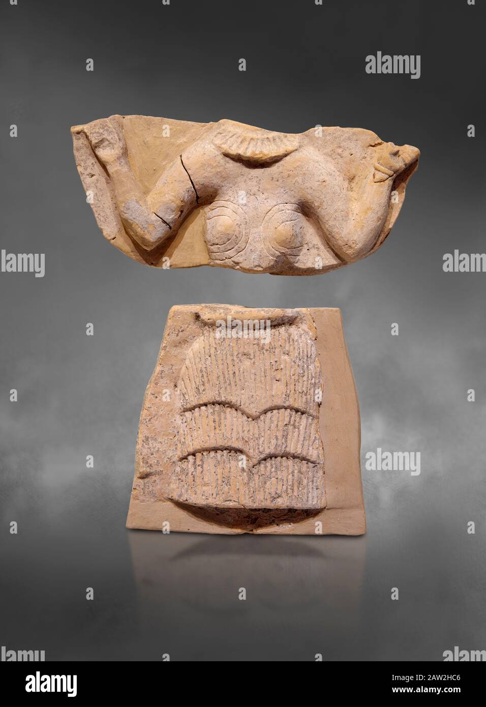 Minoan Postpalatial terracotta goddess tablet with raised arms, Kannia ...