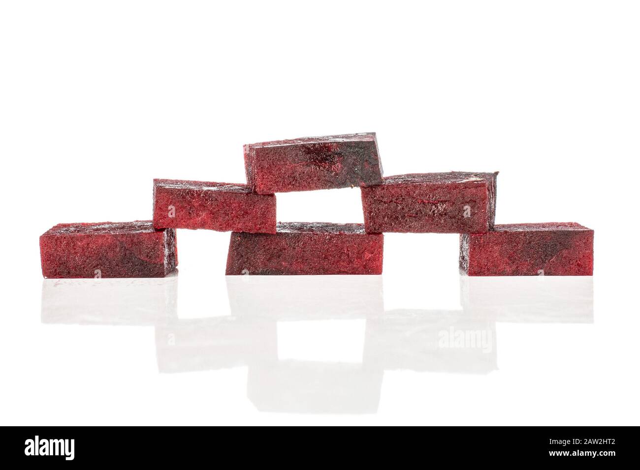 Group of six pieces of raw sweet beetroot isolated on white background ...