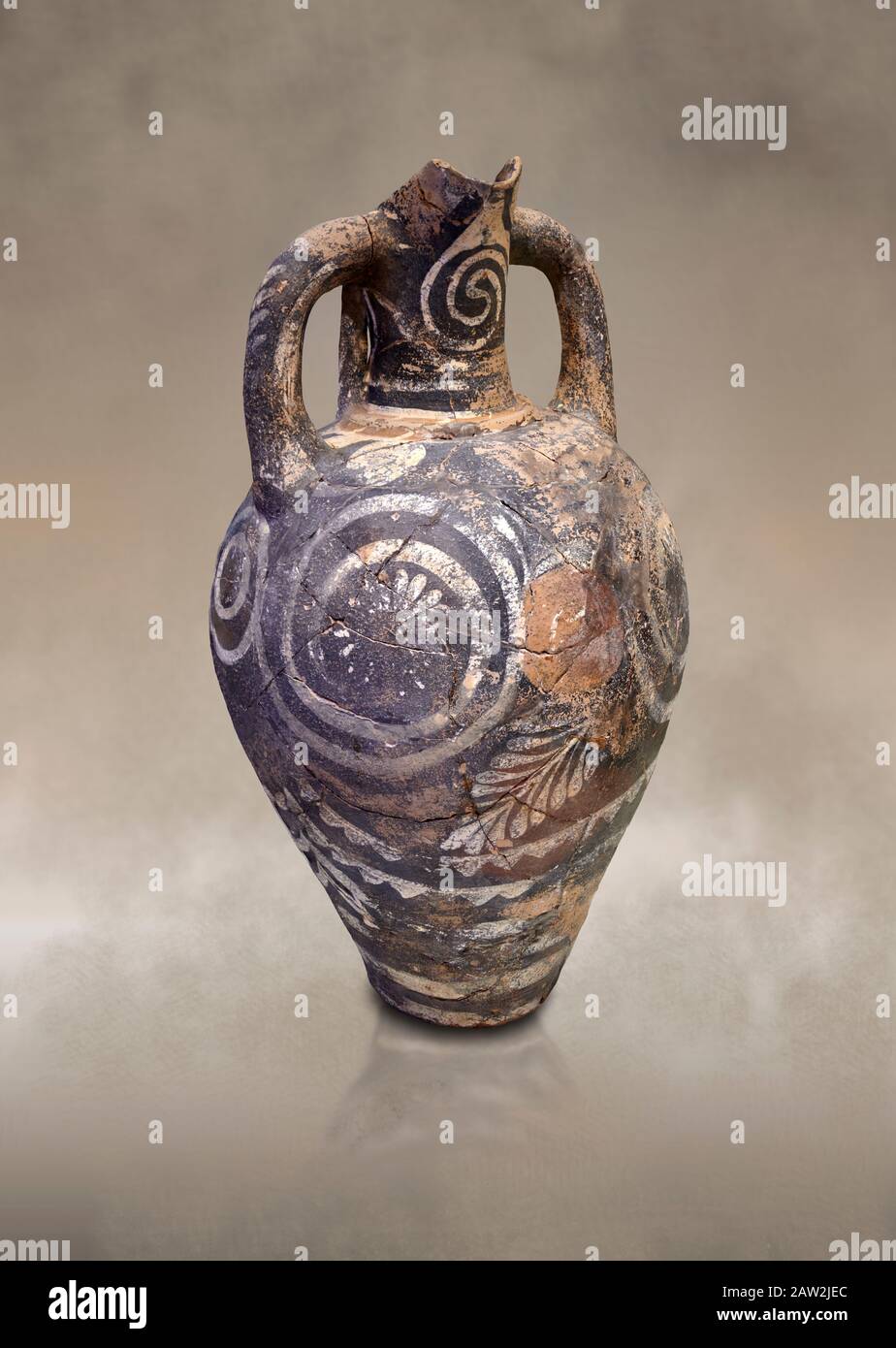 Minoan Kamares Ware ewer jug with polychrome decorations , Phaistos ...