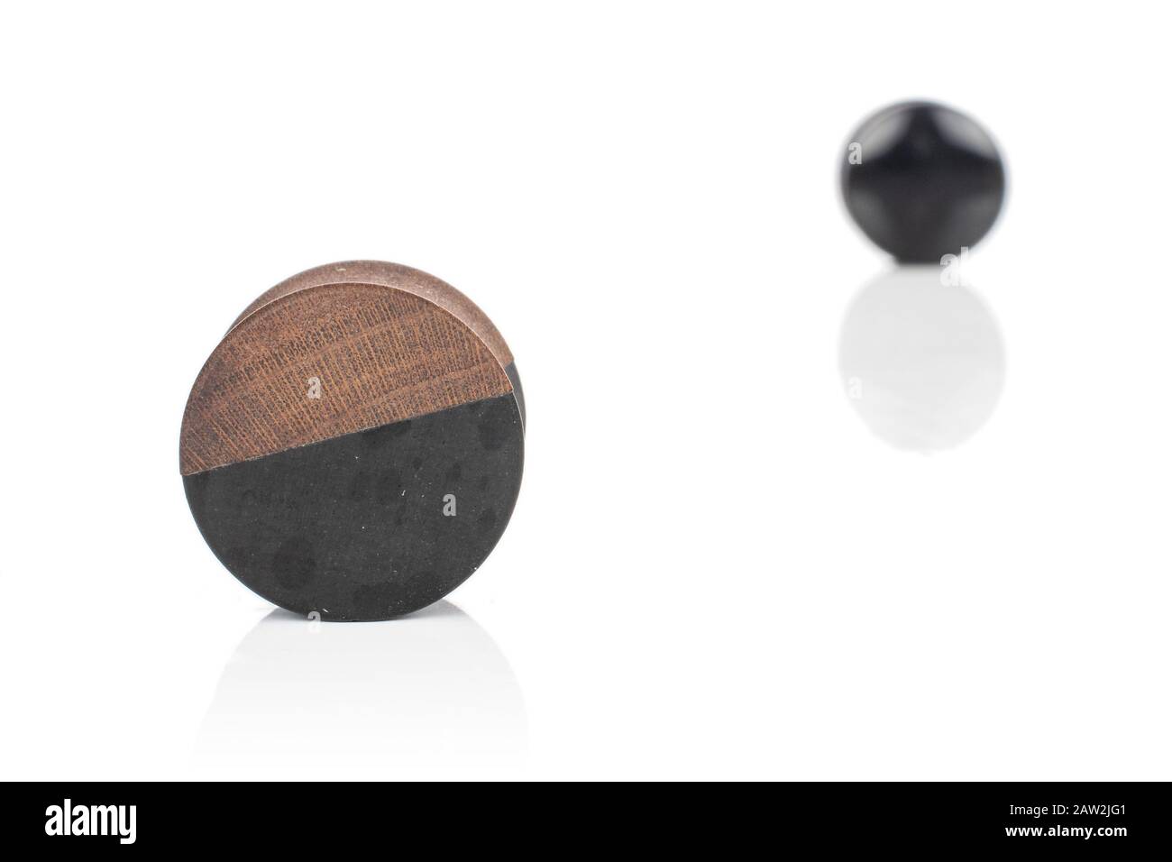 Group of two whole plug one in focus isolated on white background Stock ...