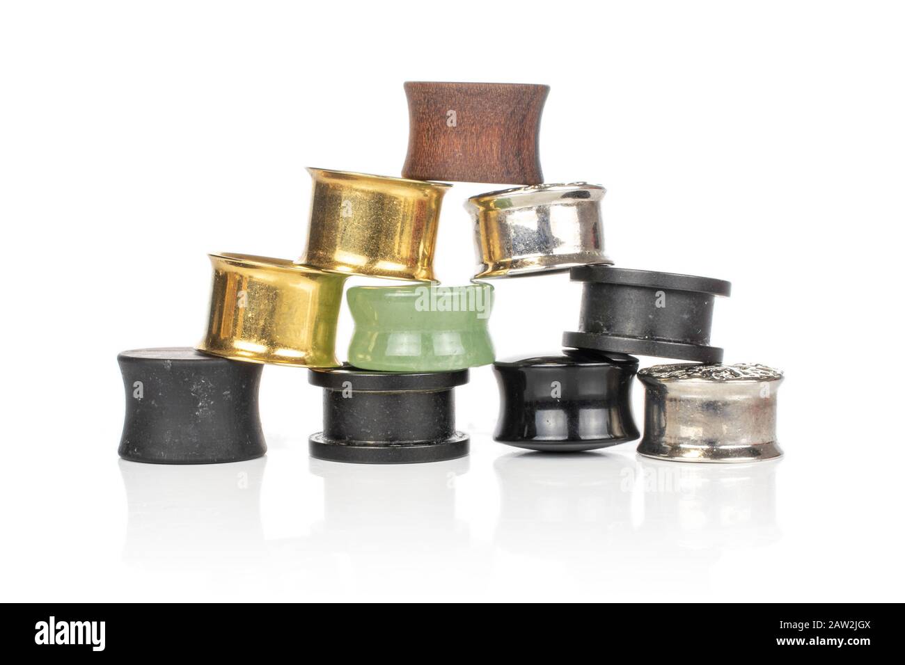 Lot of whole plug pyramid isolated on white background Stock Photo - Alamy