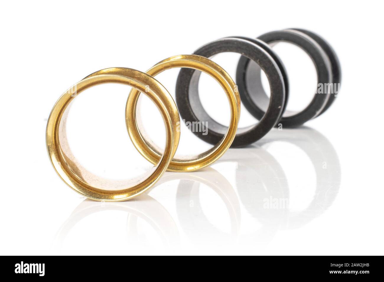 Group of four whole plug in row isolated on white background Stock ...