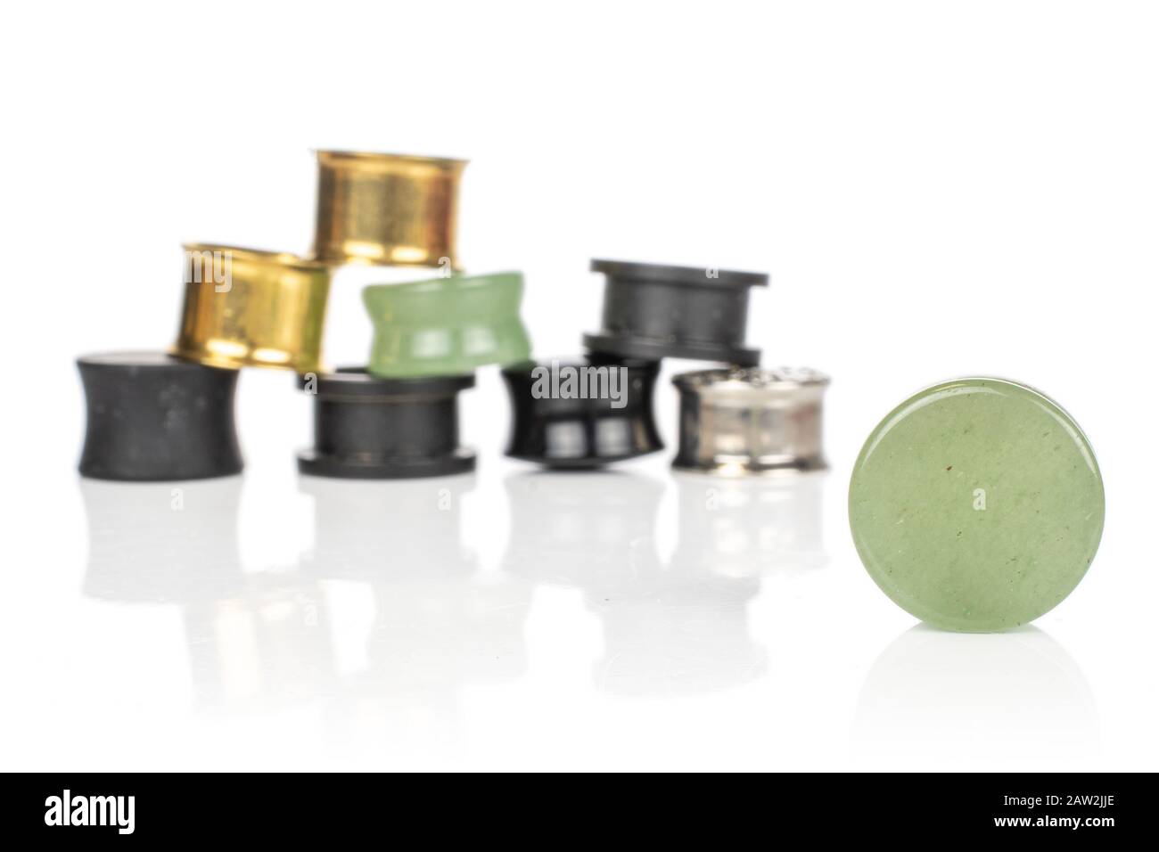 Lot of whole plug front focus isolated on white background Stock Photo ...