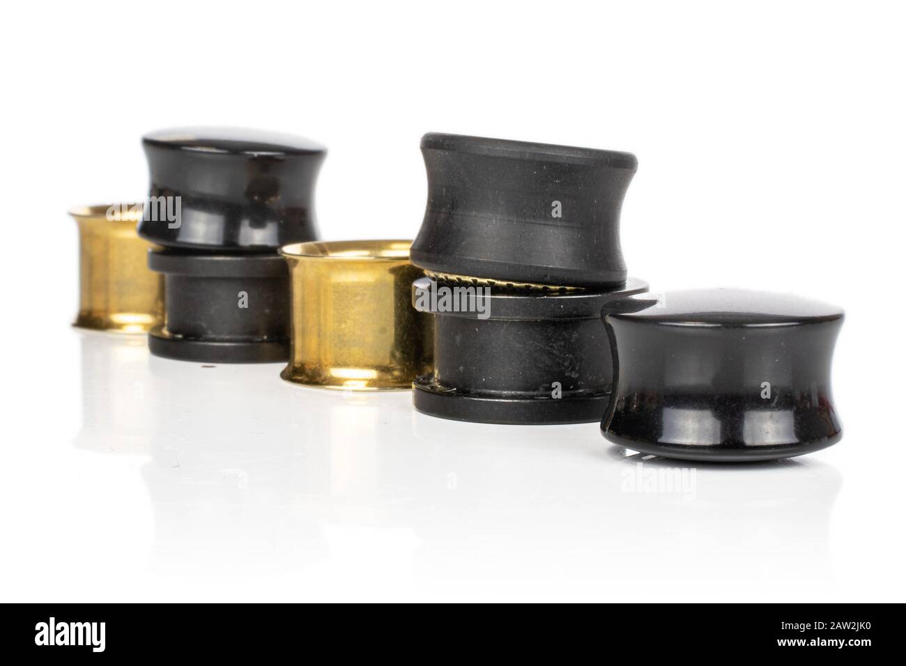 Group of seven whole plug isolated on white background Stock Photo - Alamy