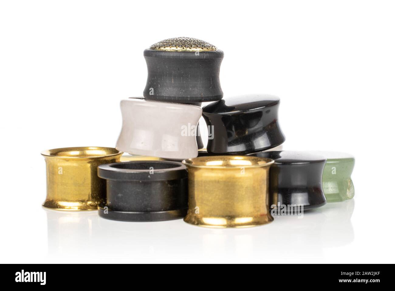 Lot of whole plug pyramid isolated on white background Stock Photo - Alamy