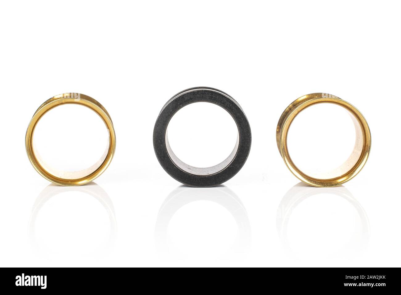 Group of three whole plug in line isolated on white background Stock ...