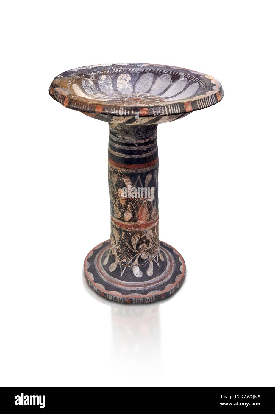 Minoan Kamares Ware fruit stand with polychrome decorations, Phaistos ...