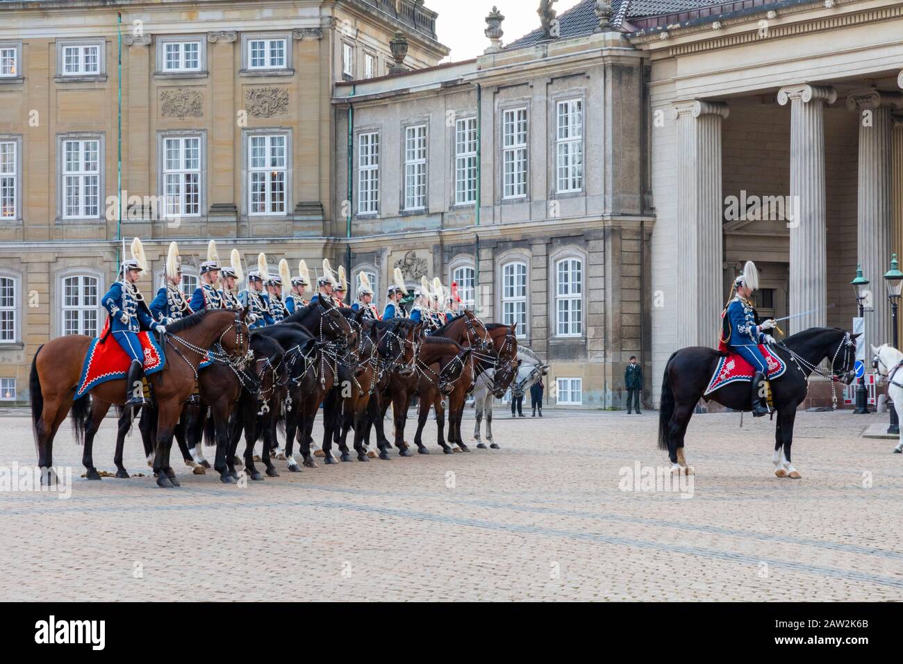 Guards on Horseback, Changing of the Guard, Amalienborg Palace ...