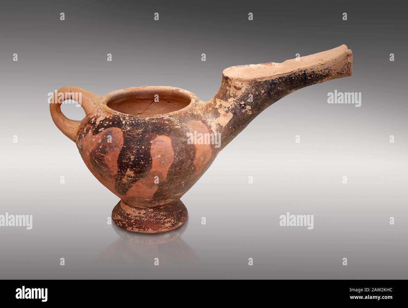 Vasiliki Ware "teapot" with elongated spot and characteristic mottled ...