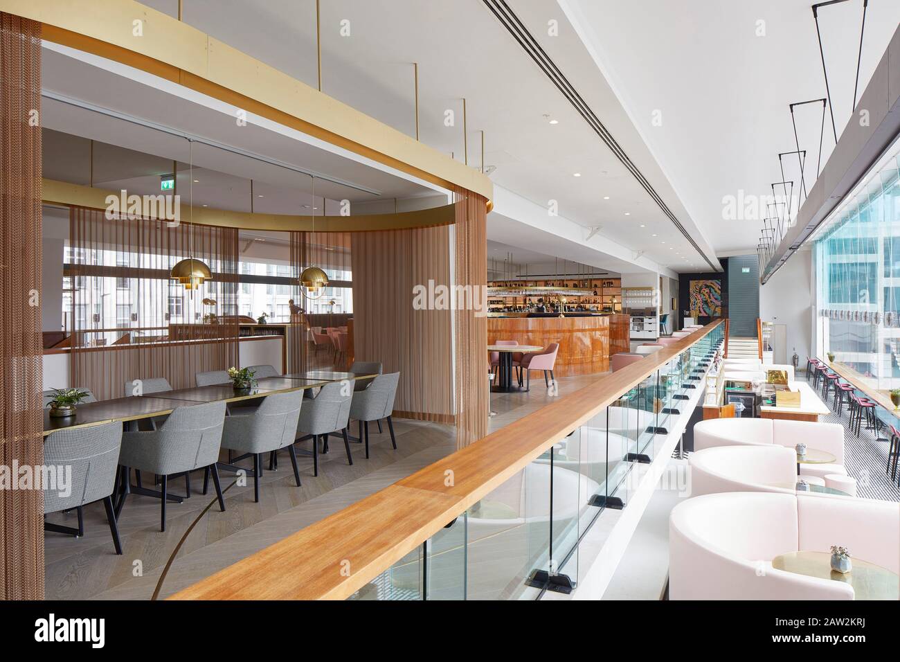 Multi-level seating with large window wall. VIVA Restaurant ...