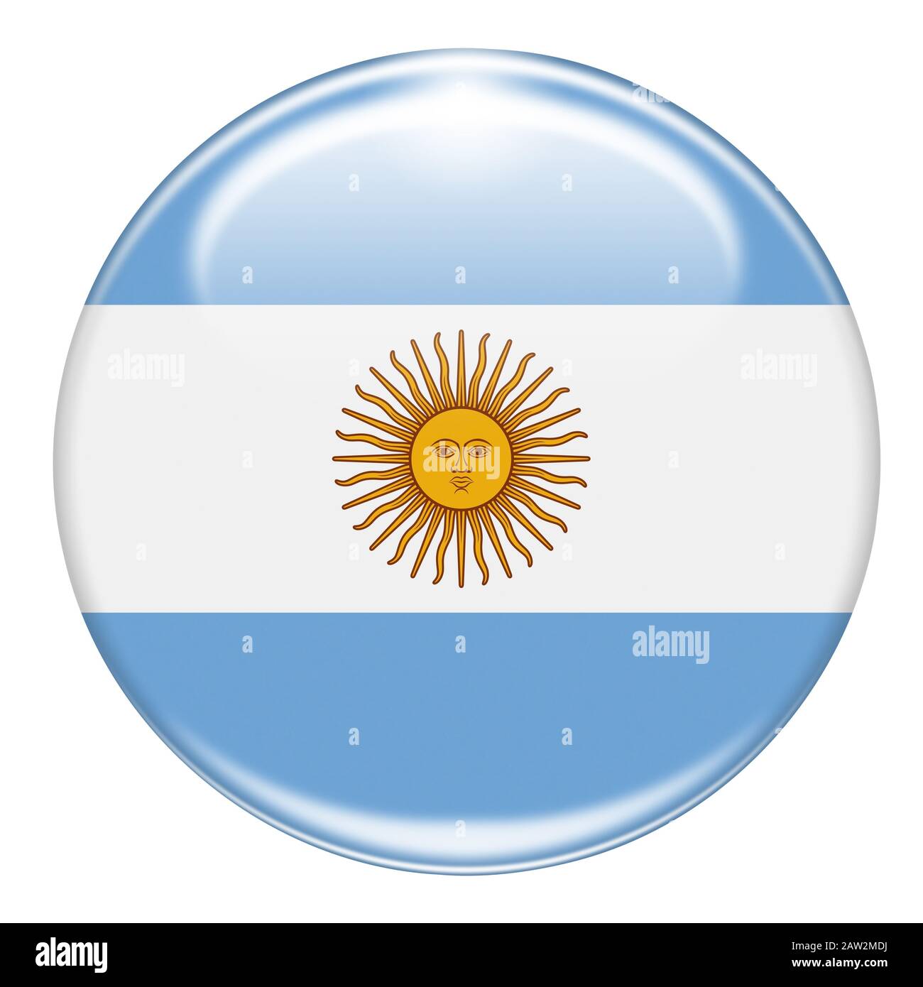 argentinian flag button isolated on white Stock Photo - Alamy