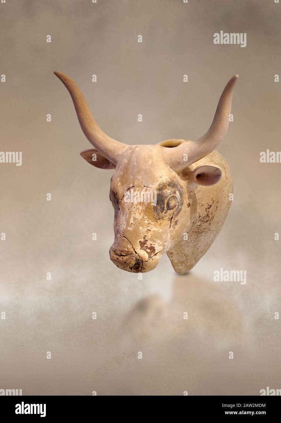 Minoan bull's head rhython libation vessel, Gournia 1600-1450 BC ...