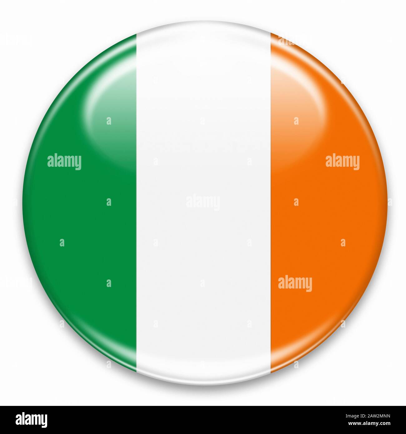 irish flag button isolated on white Stock Photo - Alamy
