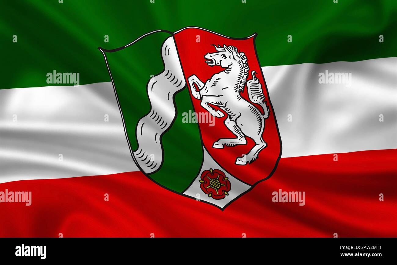 flag of the german state north rhine-westphalia Stock Photo - Alamy