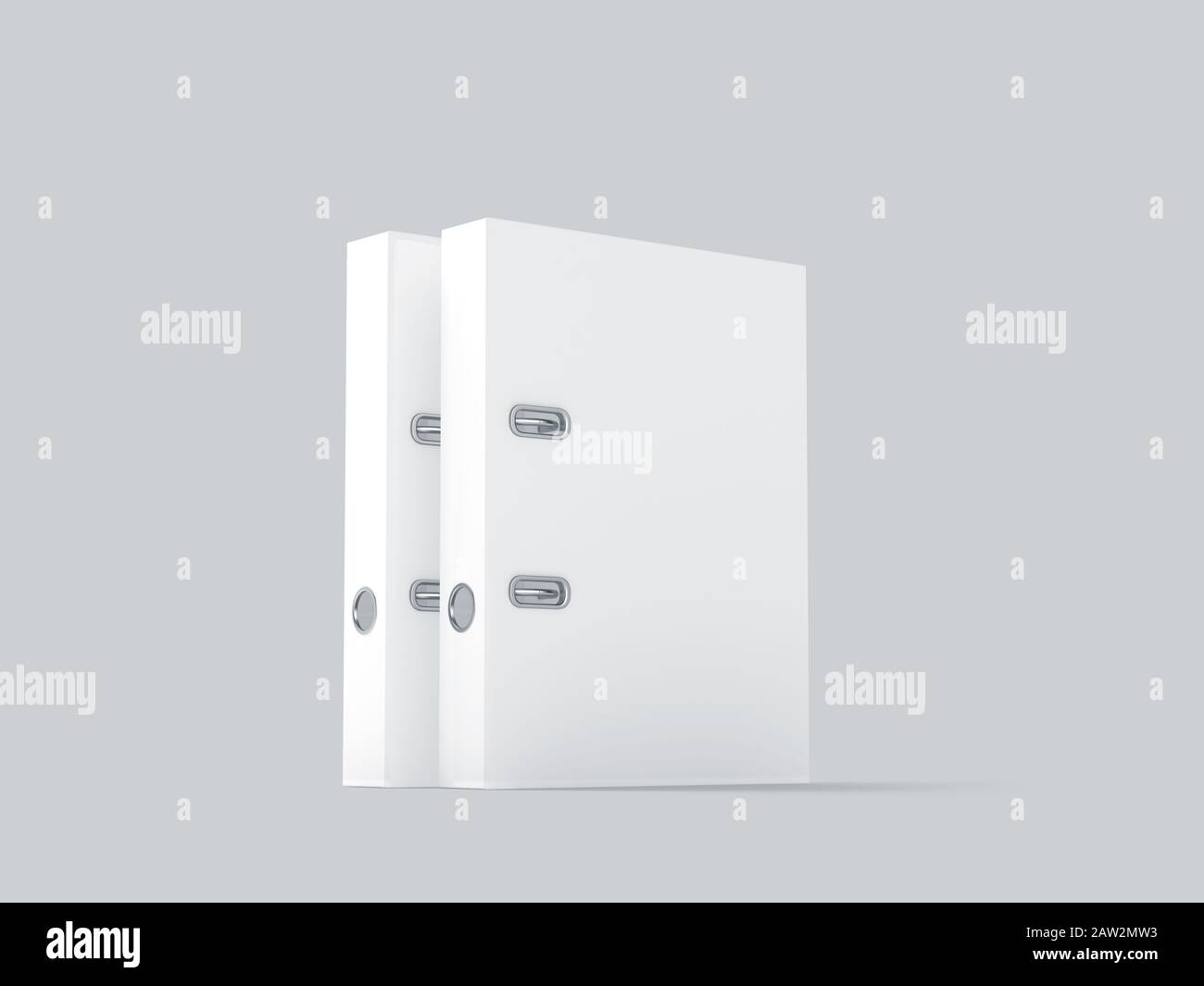 Two blank white ring binders mockups stand Stock Photo - Alamy