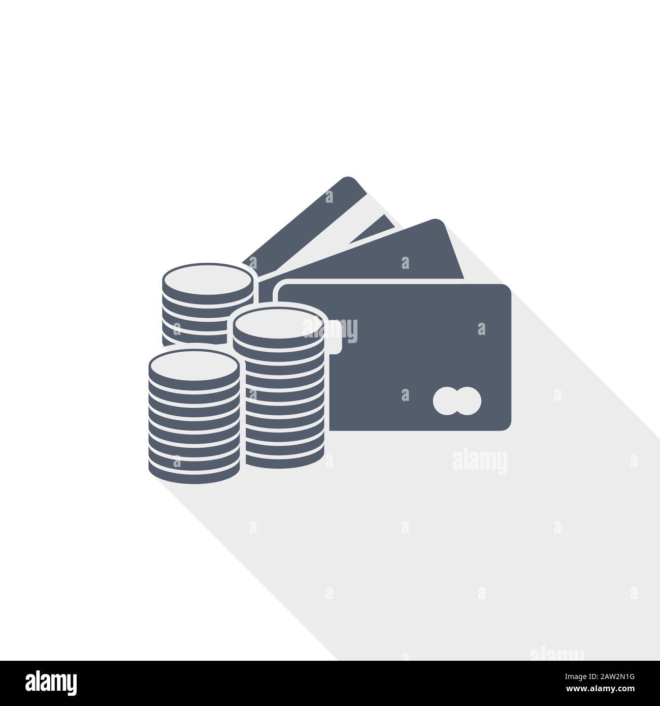 Money vector icon, credit cards, business concept flat design ...