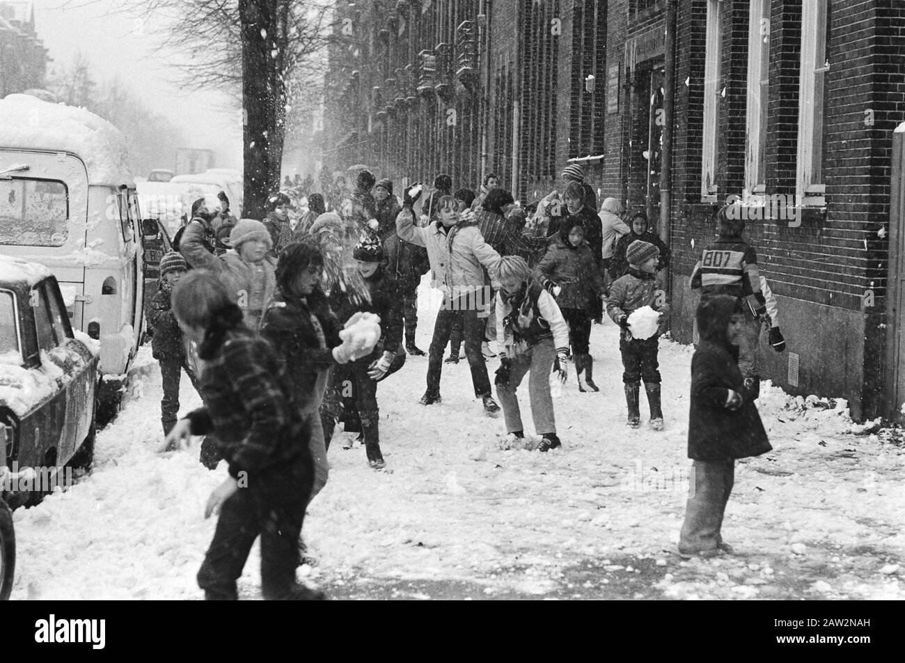 Sudden heavy snowfall, youth in Snowball Fight Date: November 7, 1980 ...